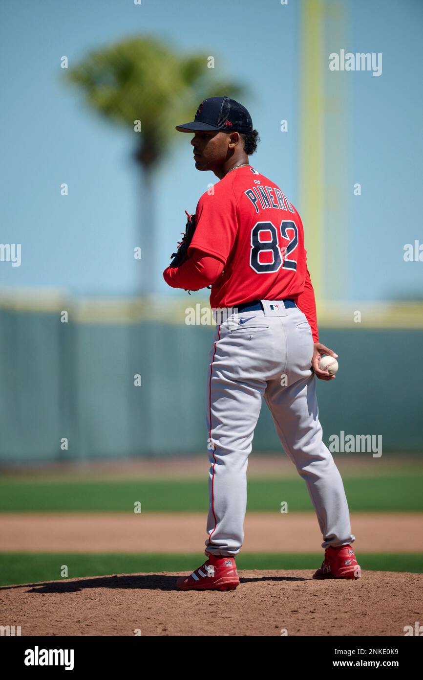 Boston Red Sox pitcher Barbaro Pinero (82) during a MiLB Spring ...