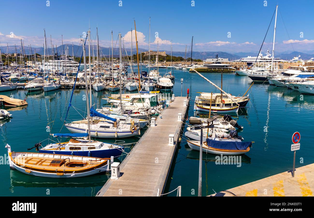 Antibes, France - August 4, 2022: Panoramic view of Vauban port and ...