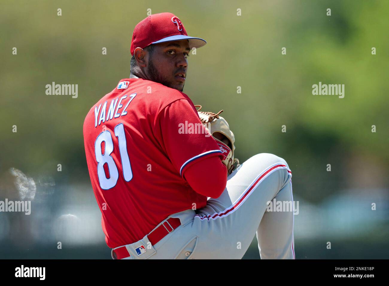 Philadelphia Phillies pitcher Gabriel Yanez (61) during a MiLB Spring ...