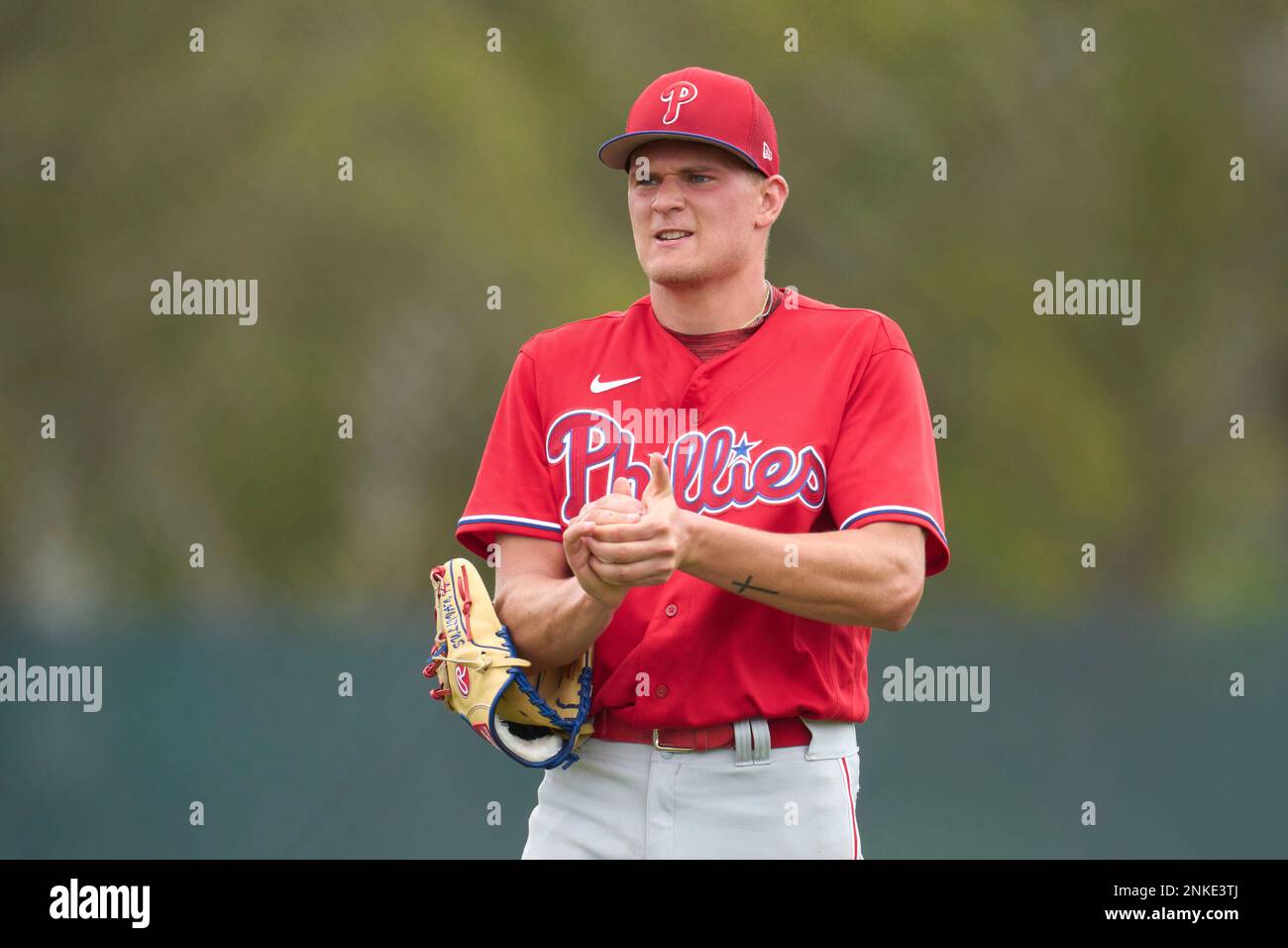 Philadelphia Phillies pitcher Billy Sullivan (9) during MiLB Spring ...