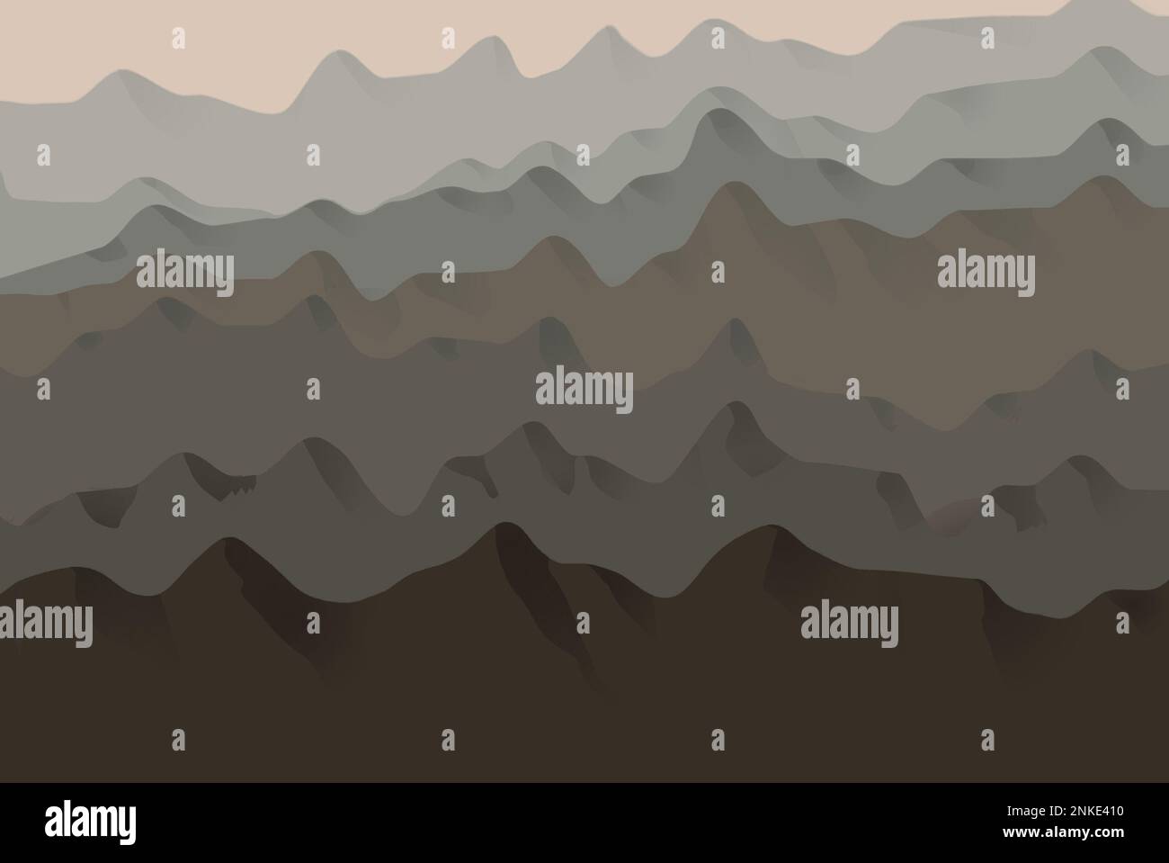Overlapping mountain ranges are seen in a background illustration Stock ...