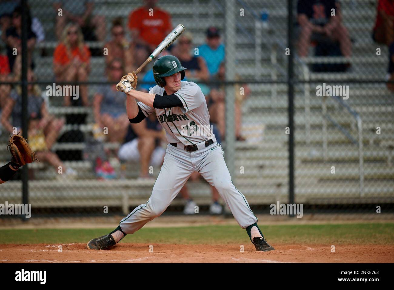 Dartmouth Big Green third baseman Connor Bertsch (23) bats during an ...
