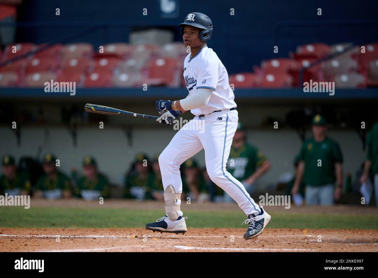 Maine Black Bears Jeremiah Jenkins (28) bats during an NCAA baseball ...