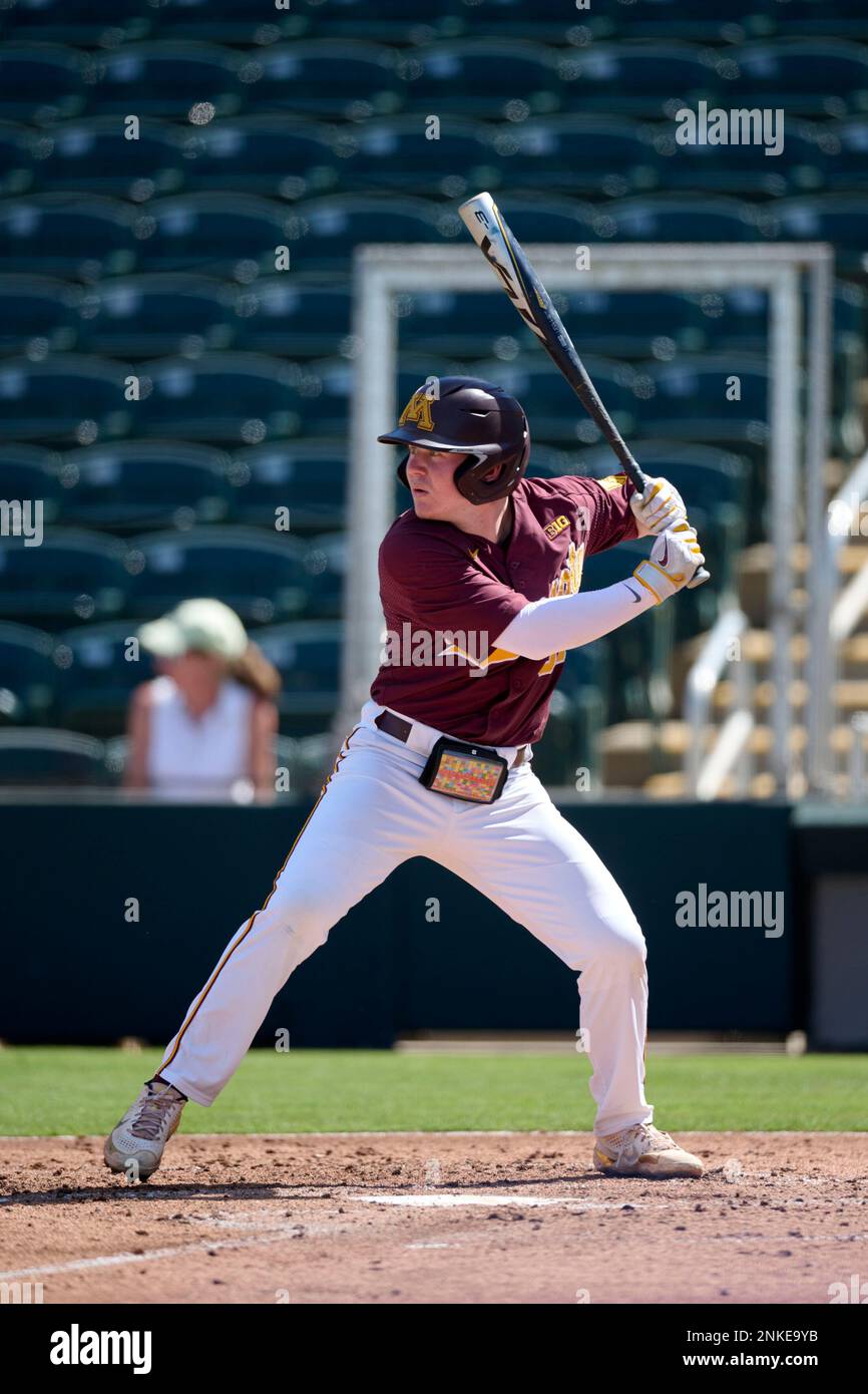 Minnesota Golden Gophers second baseman Boston Merila (33) bats during ...