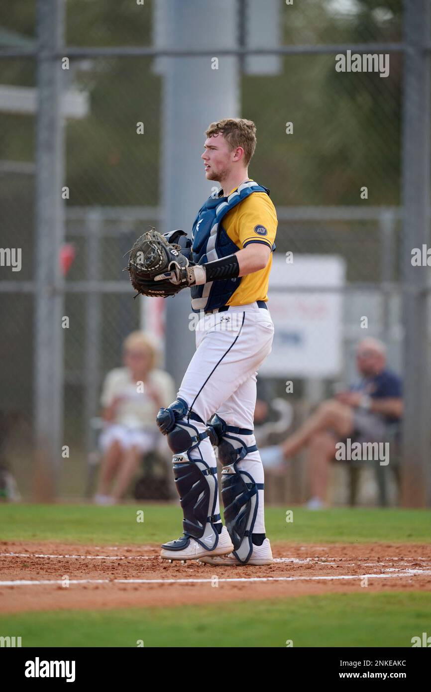 Merrimack Warriors catcher Kurtis Stadnicki (18) during an NCAA ...