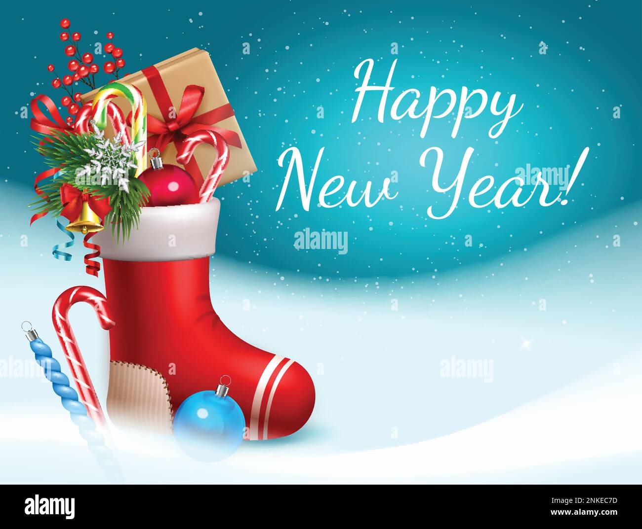 Christmas realistic poster with holiday celebration symbols vector ...