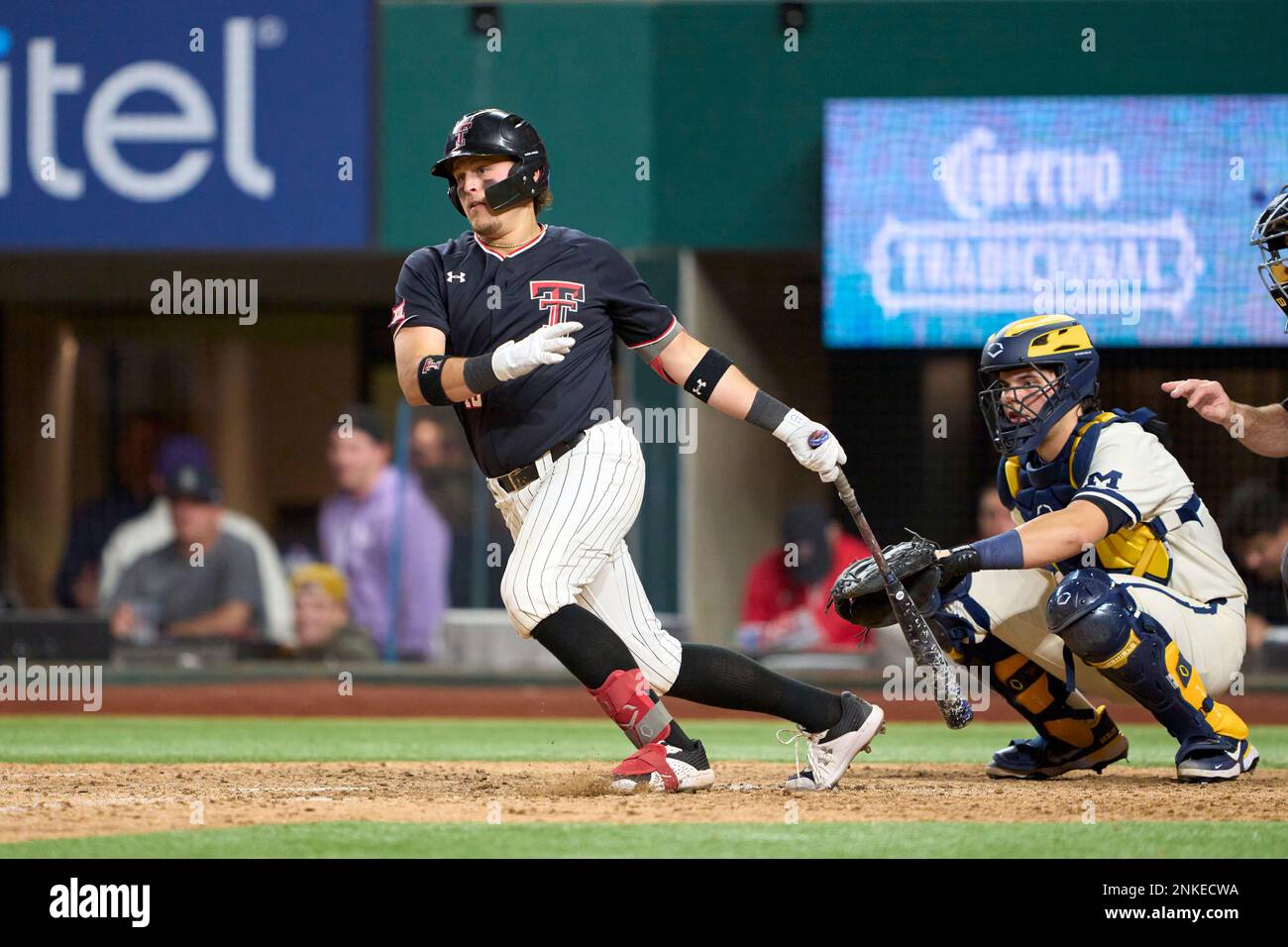 Texas Tech Red Raiders first baseman Cole Stilwell (18) bats during an ...