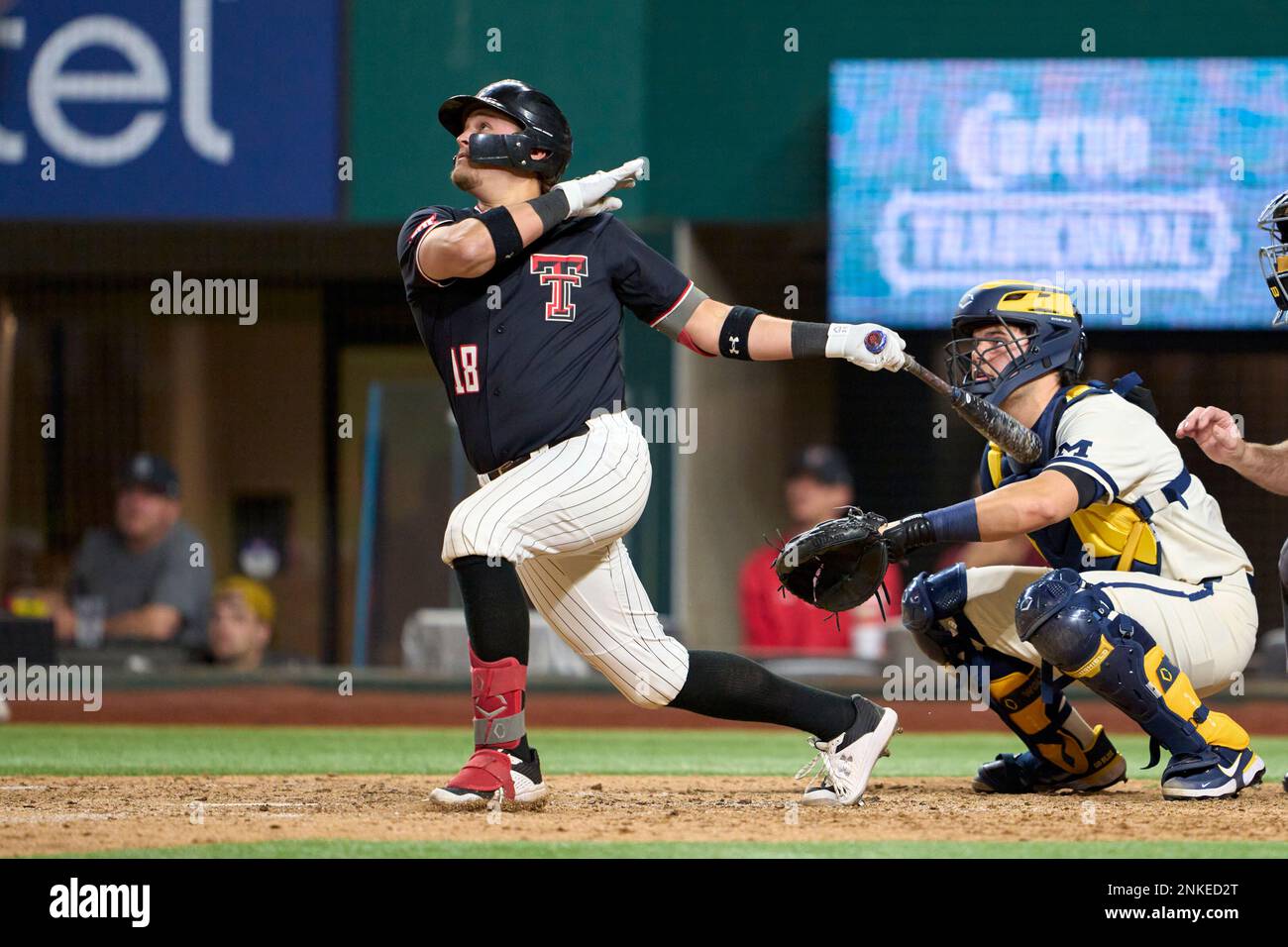 Texas Tech Red Raiders first baseman Cole Stilwell (18) bats during an ...