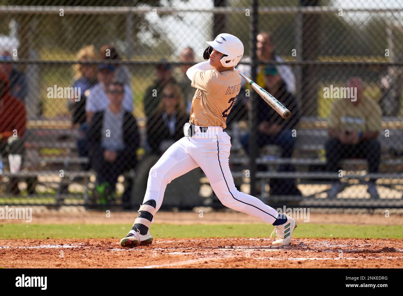 Chipola Indians Cesar Franco (20) hits a double during a game against ...