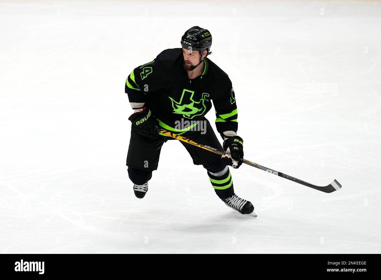 Dallas Stars left winger Jamie Benn (14) skates during an NHL hockey ...
