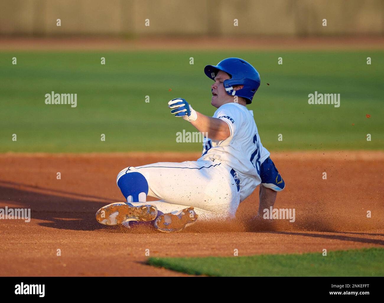 IMG Ascenders Brady Neal (28) slides into second base after hitting a ...