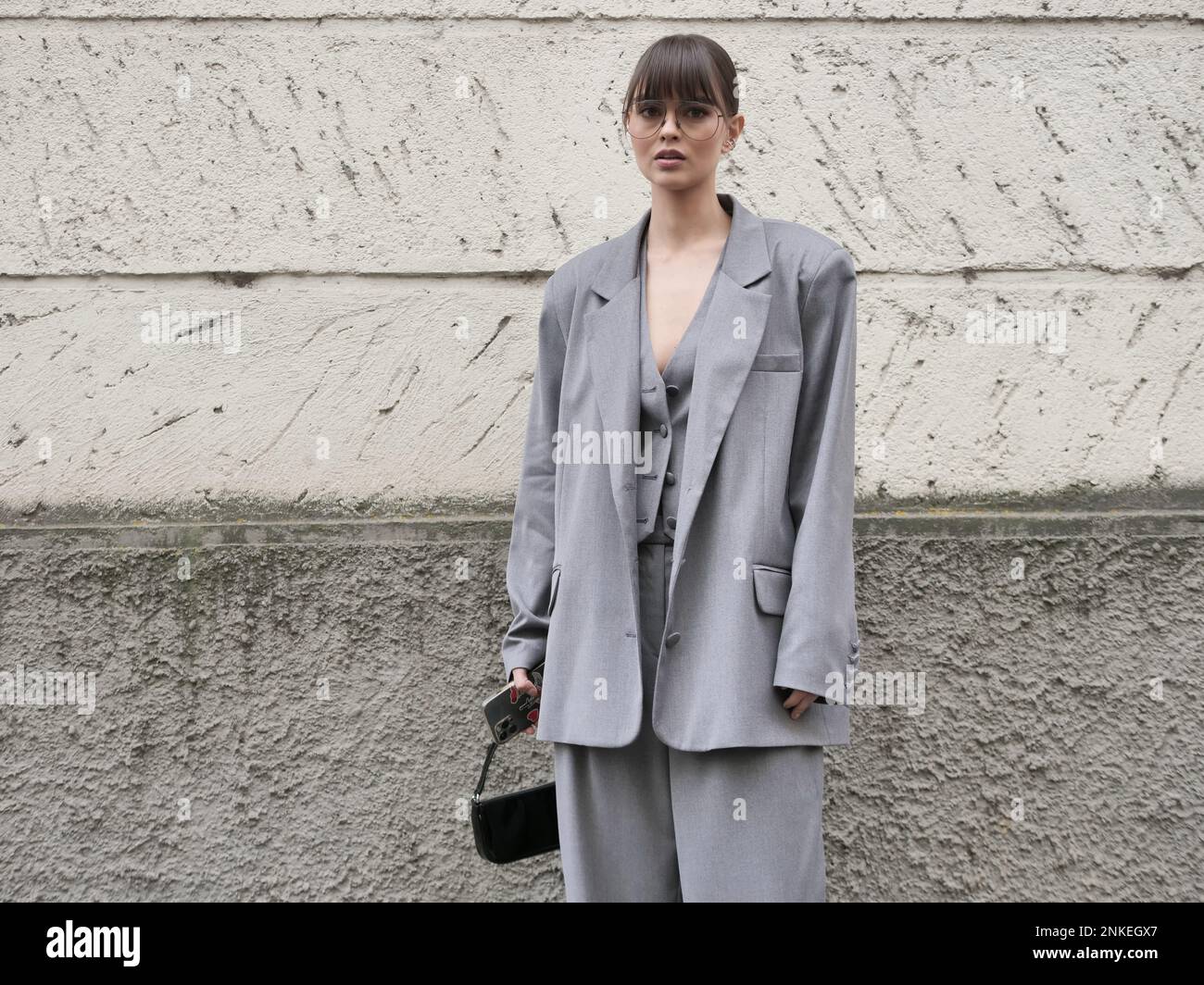 Milan, . 23rd Feb, 2023. Vladislava Evtushenko poses for the ...