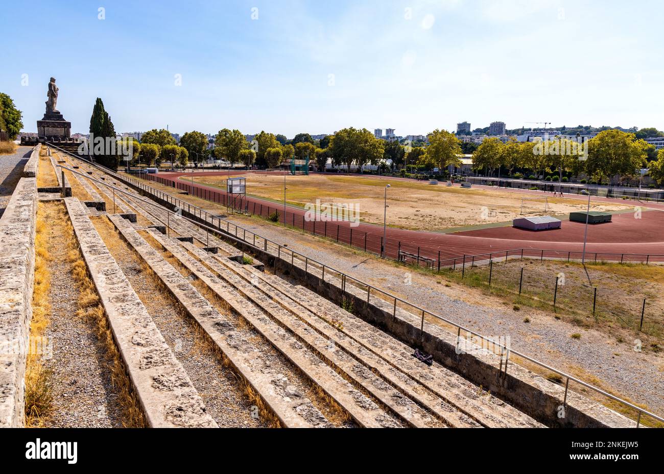 Antibes, France - August 4, 2022: Stade du Fort Carre stadium, tribunes ...