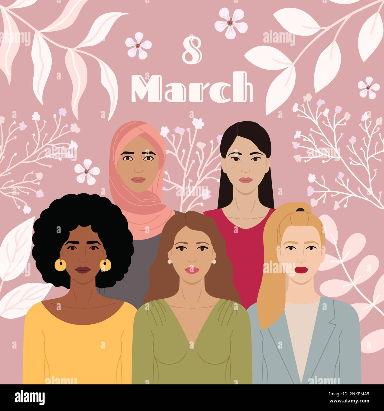 International Women S Day 8 March Group Of Diverse Female Characters