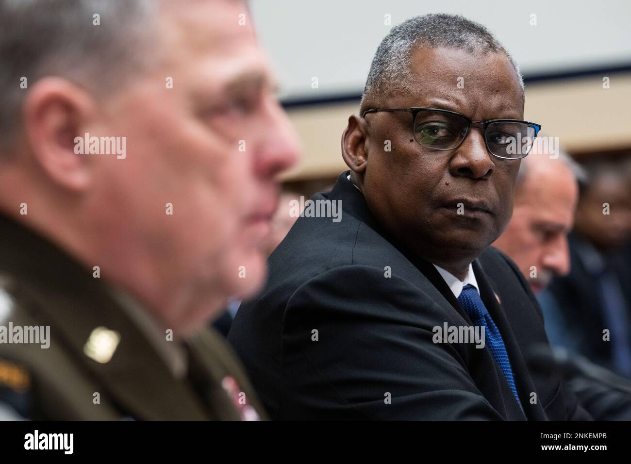UNITED STATES - APRIL 5: Secretary of Defense Lloyd Austin, center, and ...