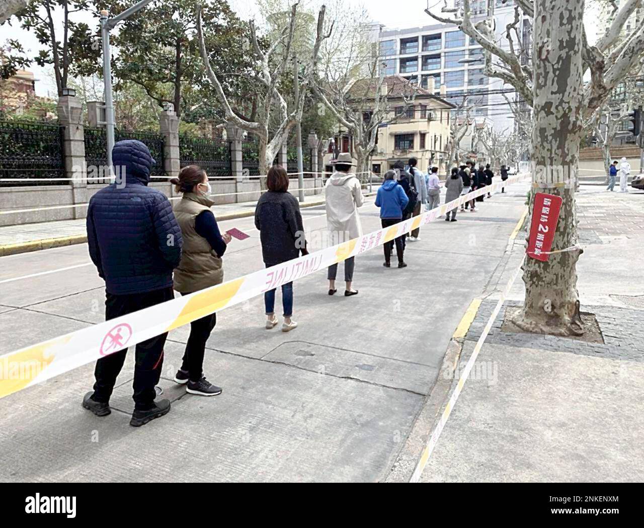 Local residents line to take PCR test under the lockdowns due to ...