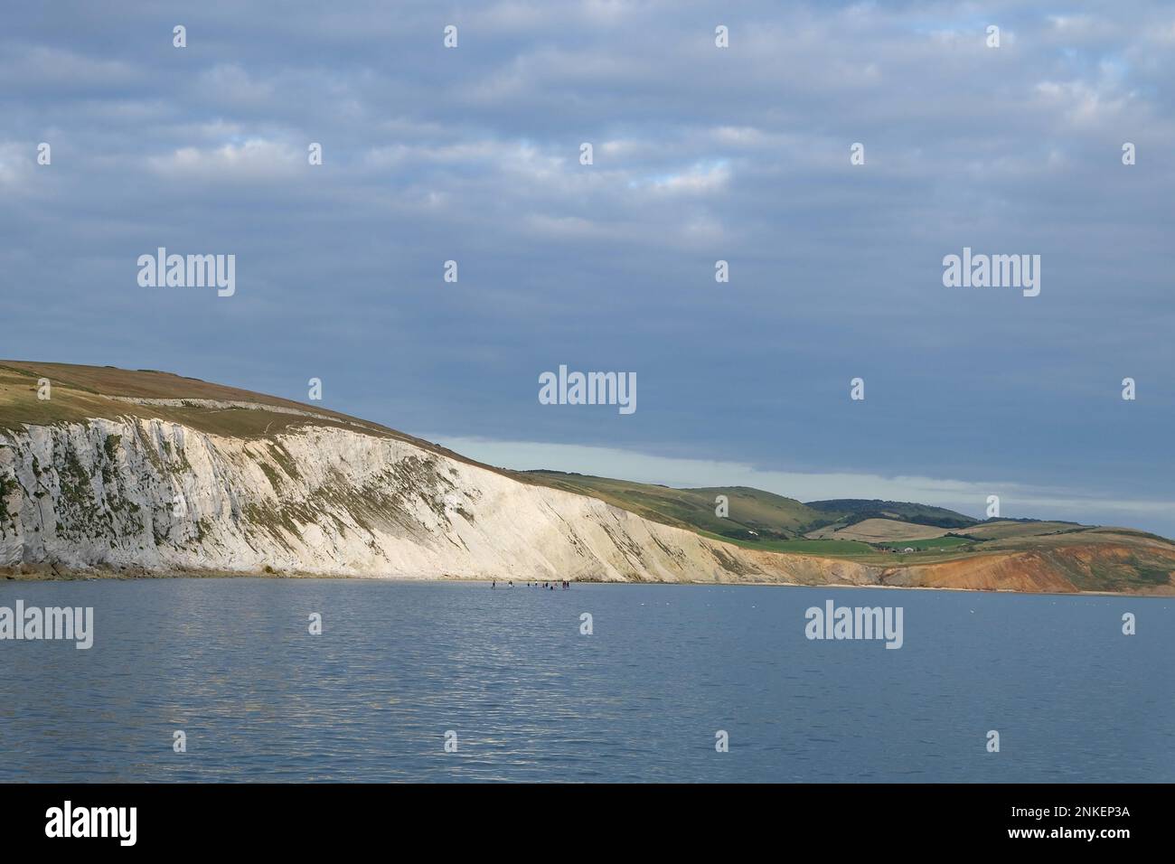 Freshwater to Compton bay Isle of Wight. Summer sunset with ...