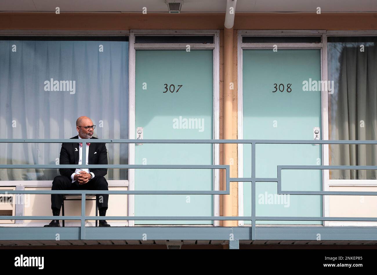 National Civil Rights Museum president Dr. Russ Wigginton sits alone on ...