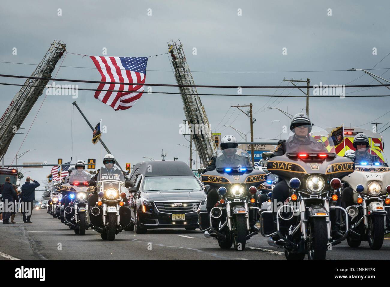 The procession after the church funeral service for Pennsylvania State ...
