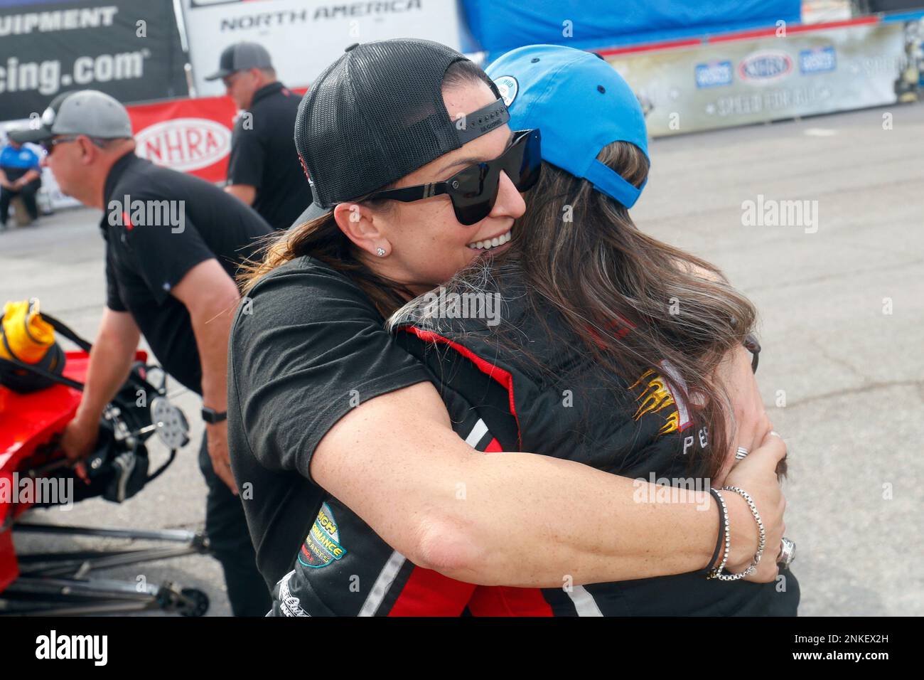 LAS VEGAS, NV - APRIL 03: Courtney Enders hugs her sister, Erica Enders ...