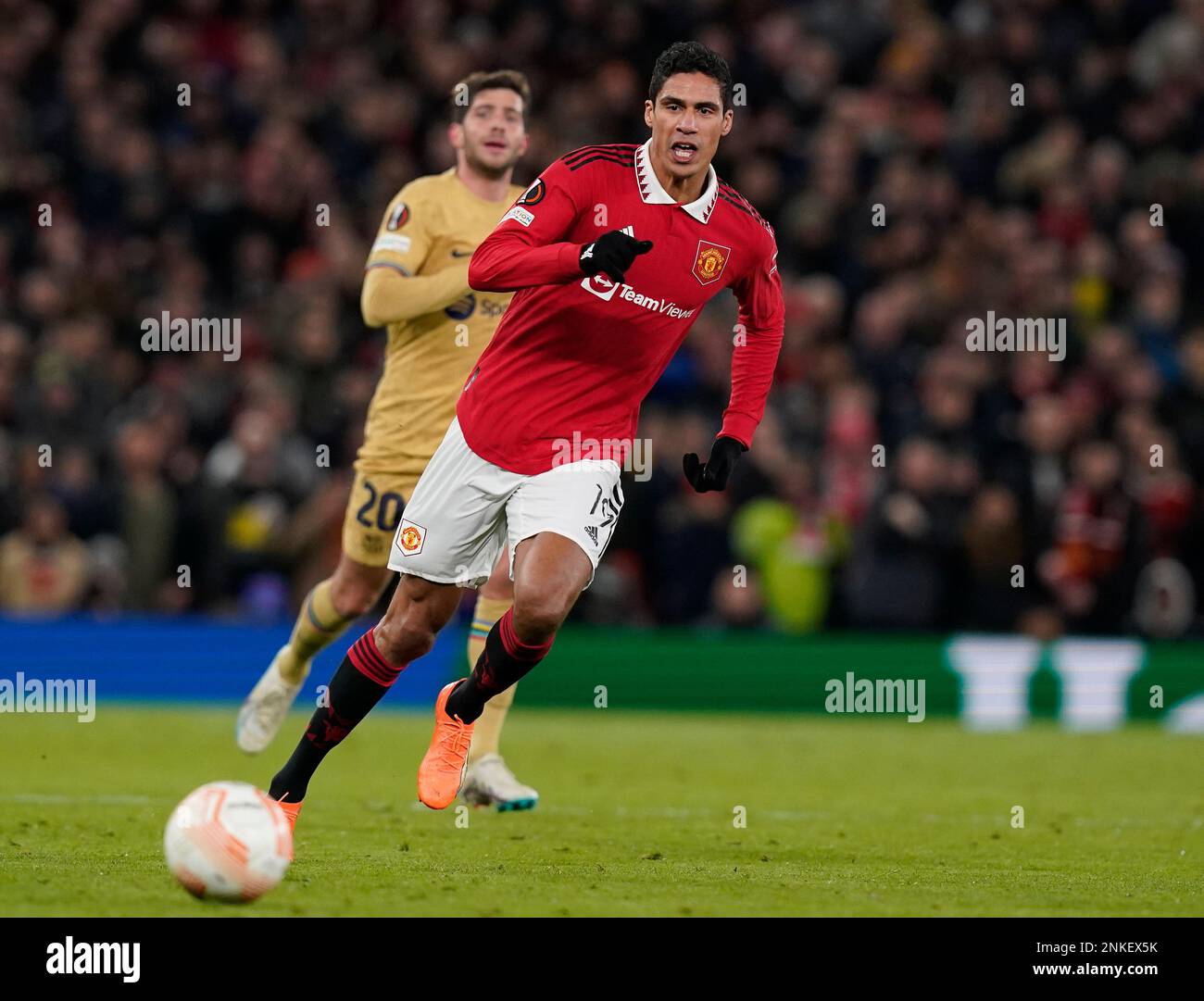 Manchester, England, 23rd February 2023. Raphael Varane of Manchester ...
