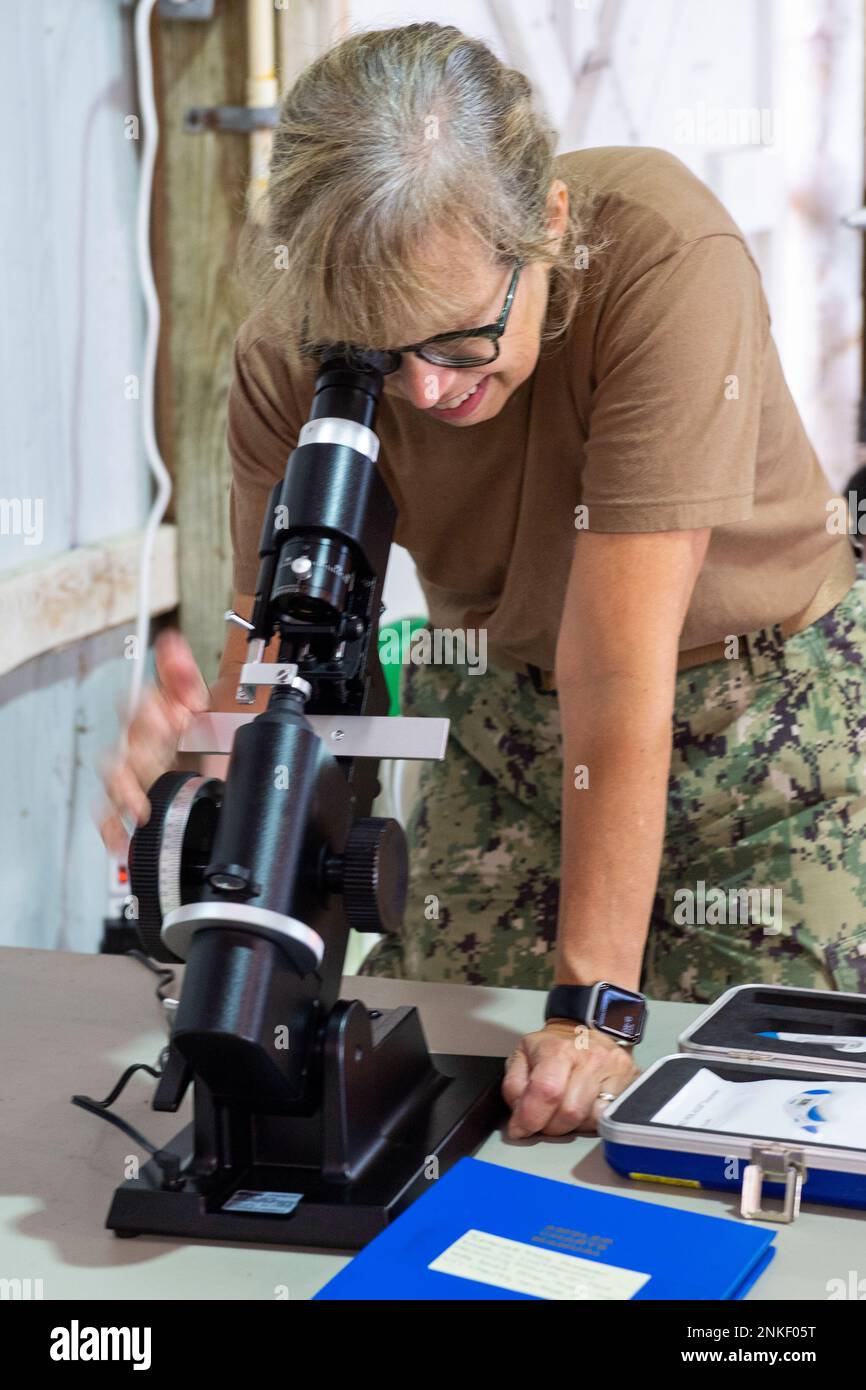 U.S. Navy Cmdr. Patricia Steiner, an optometrist with Navy Reserve Red ...