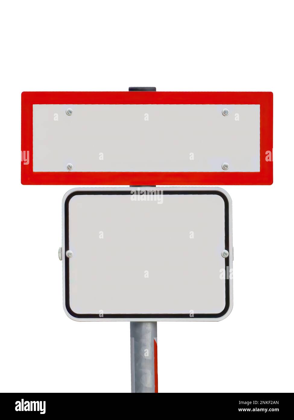 Two different blank signs with plenty of free space for your own text ...