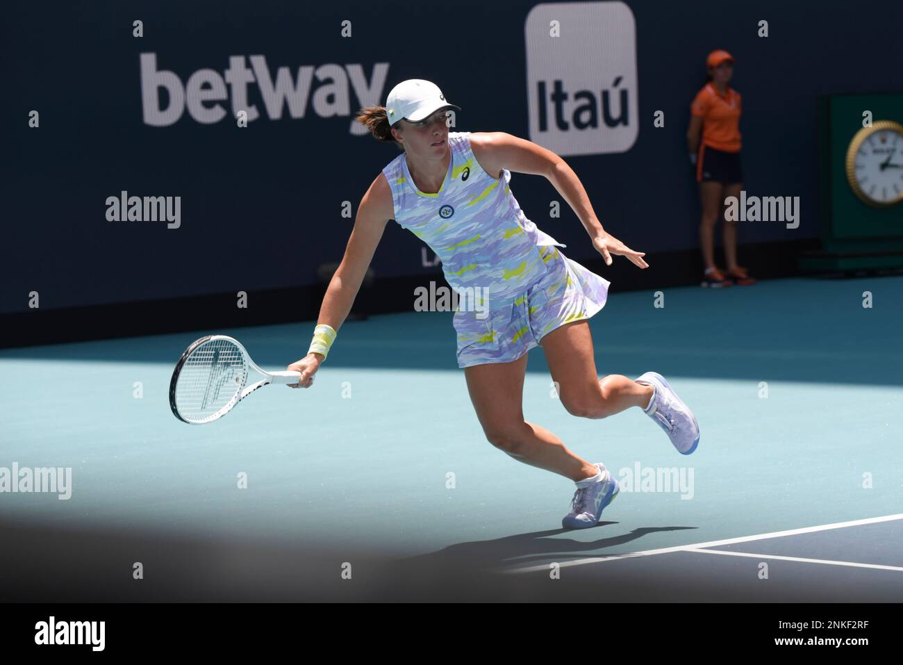 MIAMI GARDENS, FL - APRIL 2: Iga Swiatek of Poland during the Women's ...