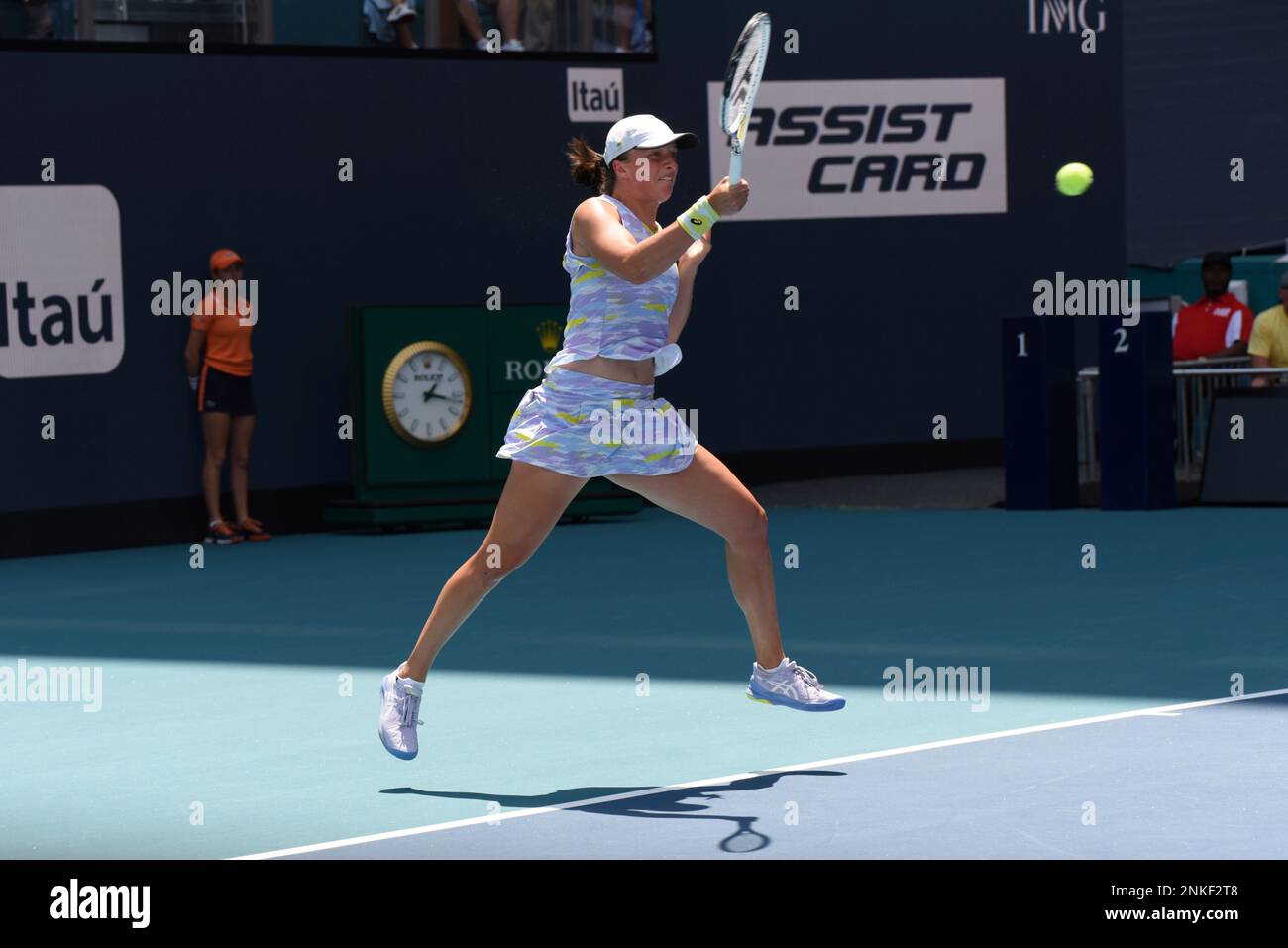 MIAMI GARDENS, FL - APRIL 2: Iga Swiatek of Poland during the Women's ...