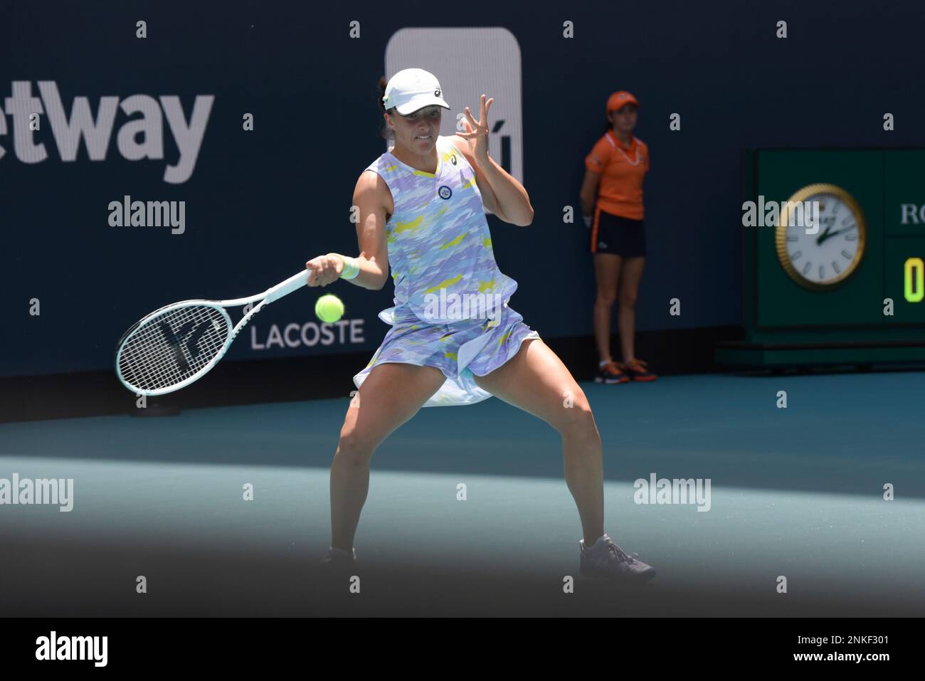 MIAMI GARDENS, FL - APRIL 2: Iga Swiatek of Poland during the Women's ...