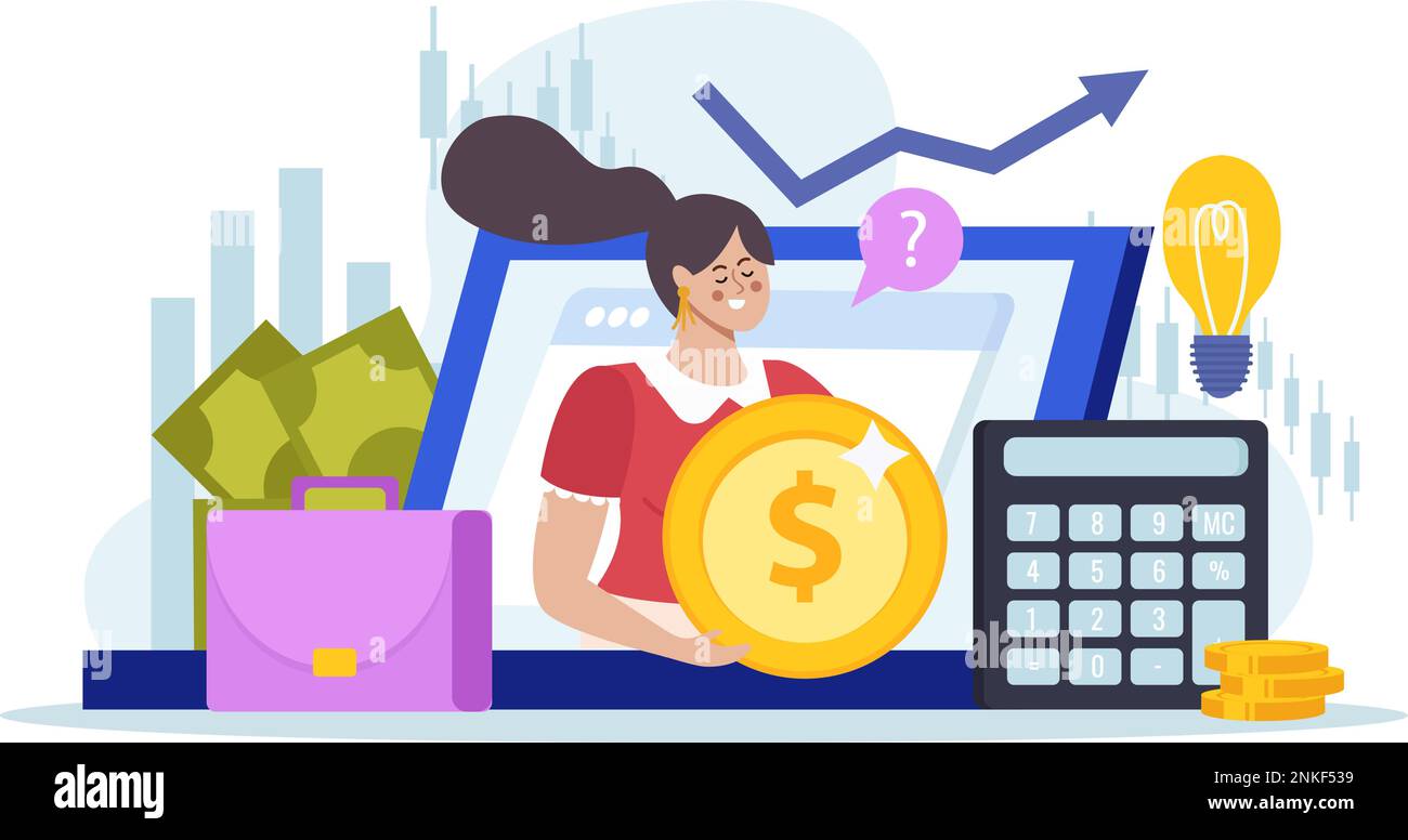 Financial diversification plan composition with income symbols flat ...