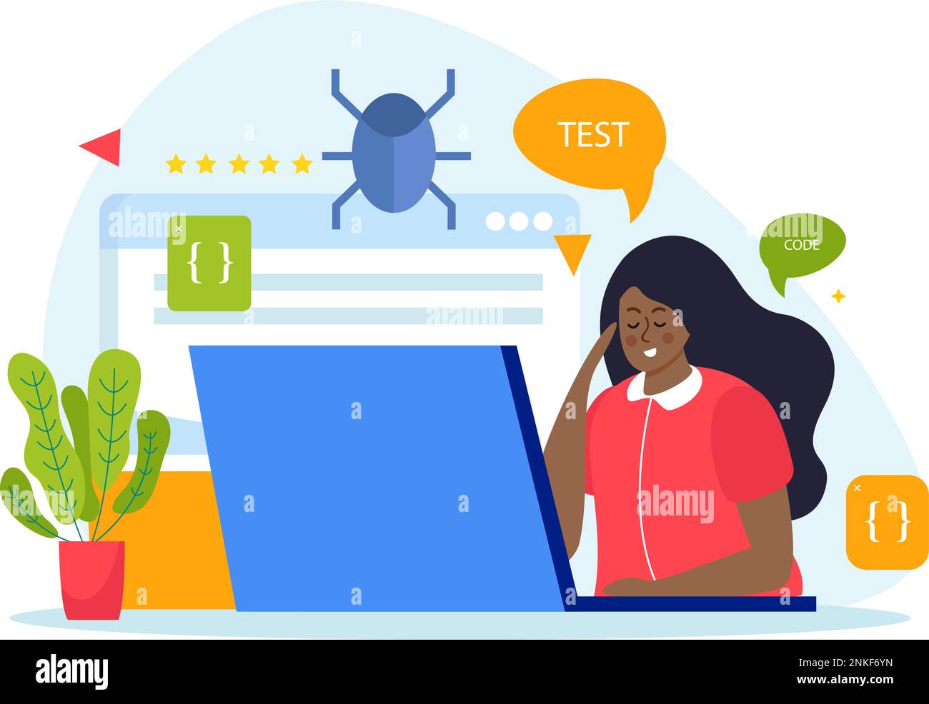 QA engineer composition with software testing symbols flat vector ... QA engineer composition with software testing symbols flat vector ...