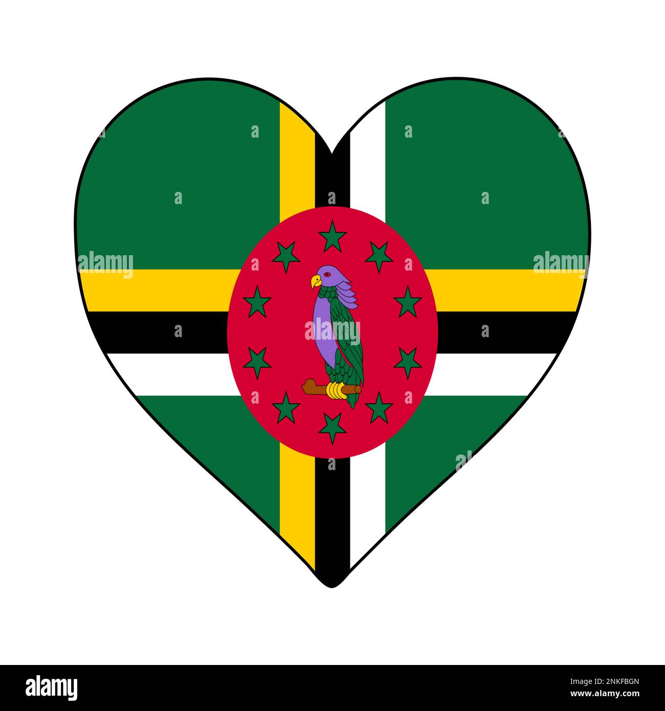 Dominica Heart Shape Flag. Love Dominica. Visit Dominica. Caribbean ...