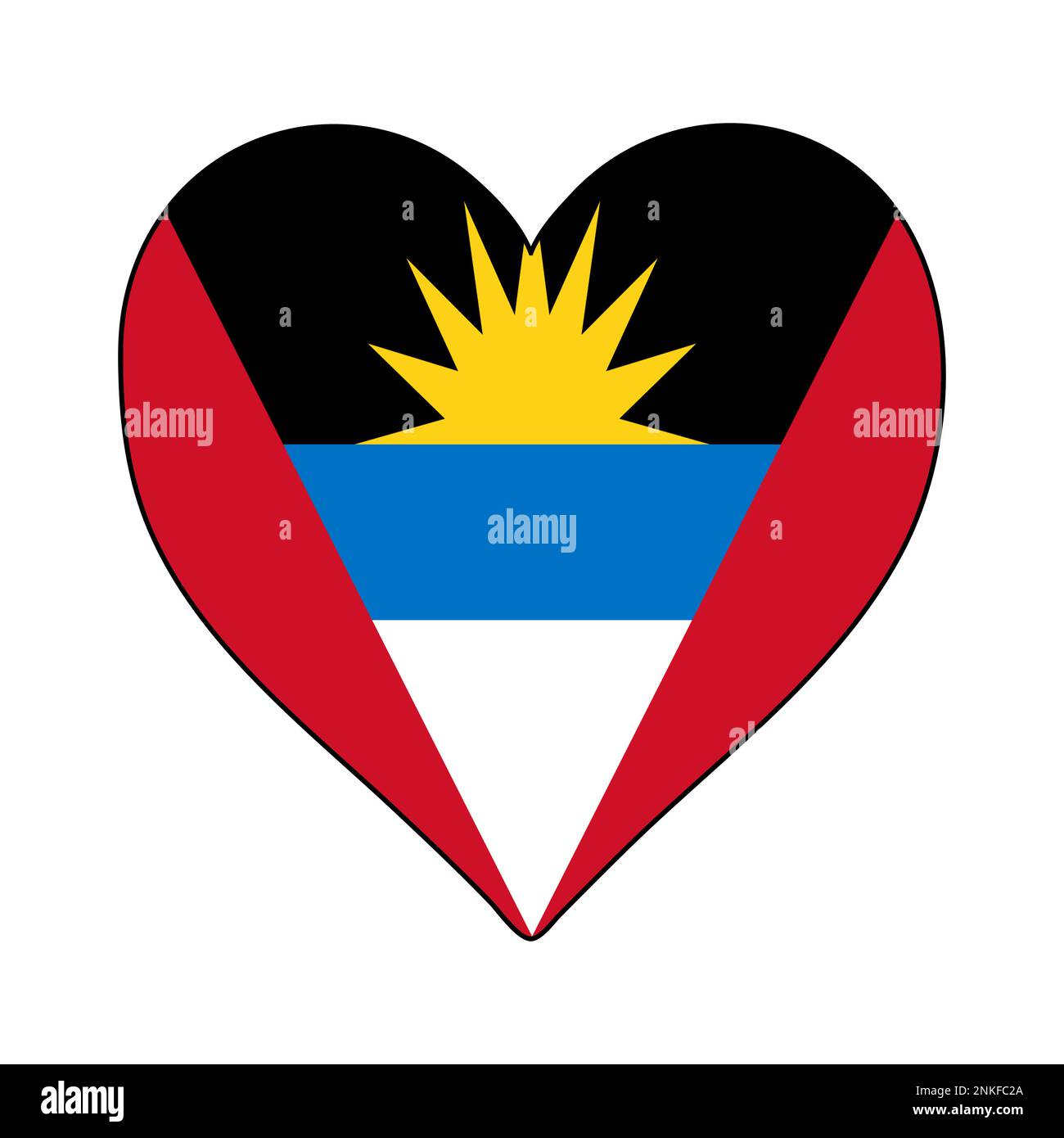 Antigua and Barbuda Heart Shape Flag. Love Antigua and Barbuda. Visit ...