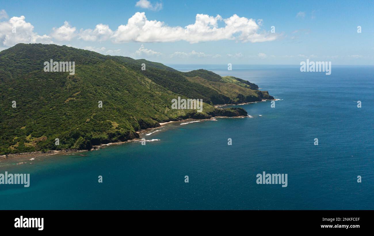 Top view of coast of the island with beaches and rainforest. Cape ...