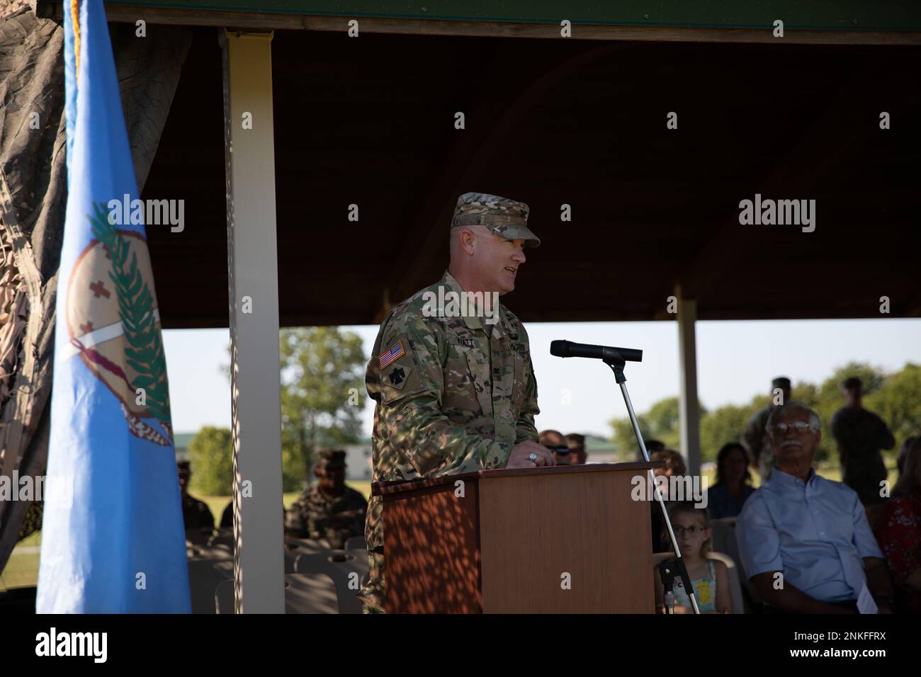 Col. Colby Wyatt, outgoing commander of the 45th Infantry Brigade ...