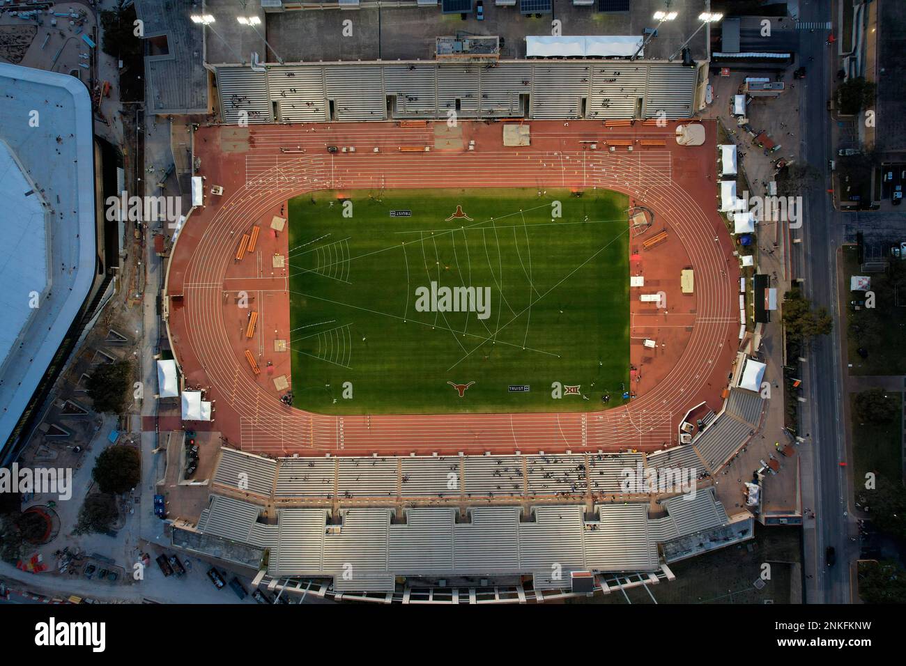An aerial view of Mike A. Myers Stadium on the campus of the University ...