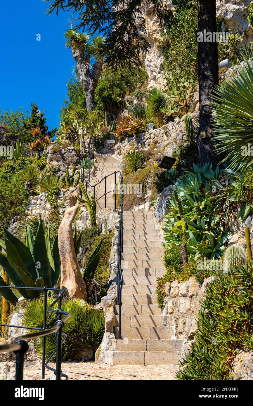 Eze, France - August 1, 2022: Exotic Botanic Garden Le Jardin de ...