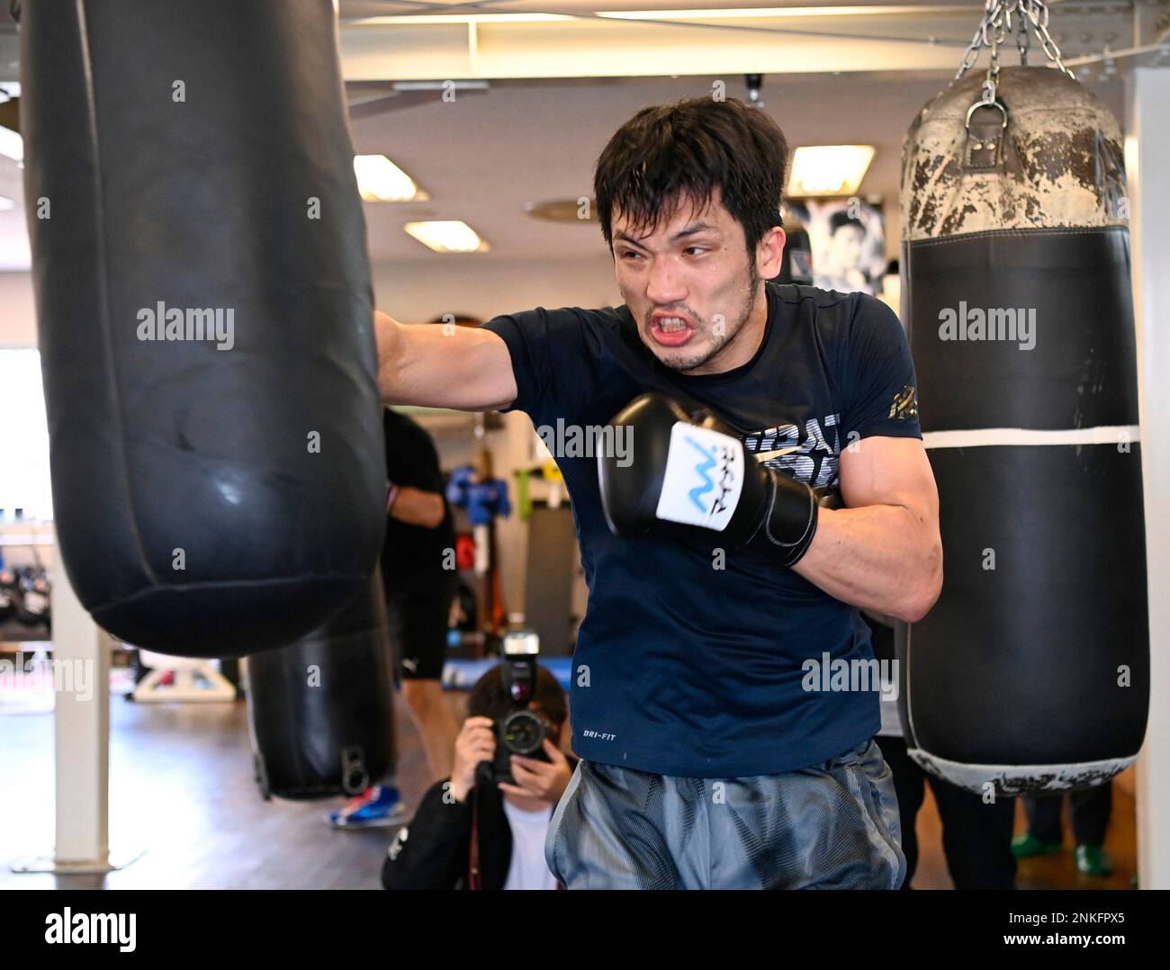 Japanese WBC champion (super) Ryota Murata hits pounches against a ...