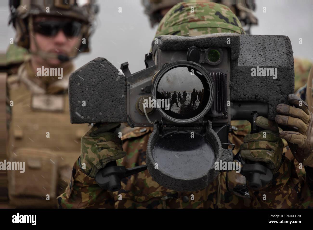 A soldier with the 1st Regimental Landing Team, Japan Ground Self ...