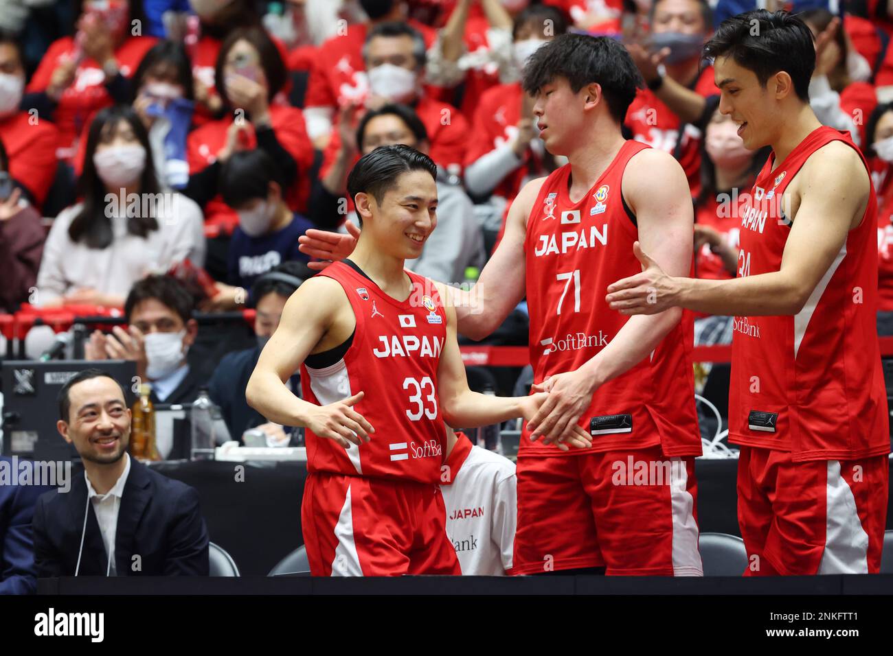Takasaki Arena, Gunma, Japan. 23rd Feb, 2023. (L to R) Yuki Kawamura, Soichiro Inoue, Hugh ...