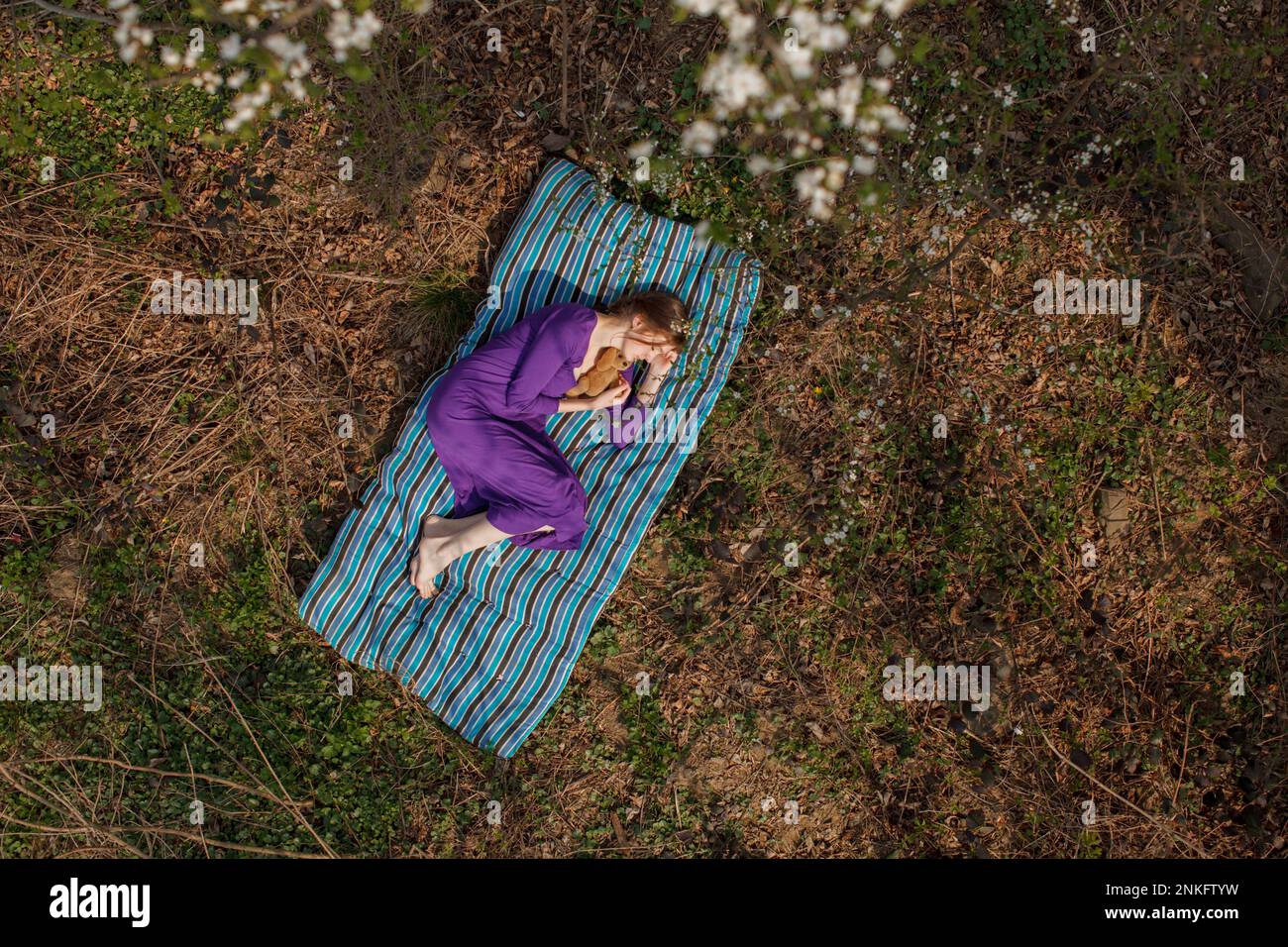 Female lying on mattress hi-res stock photography and images - Alamy