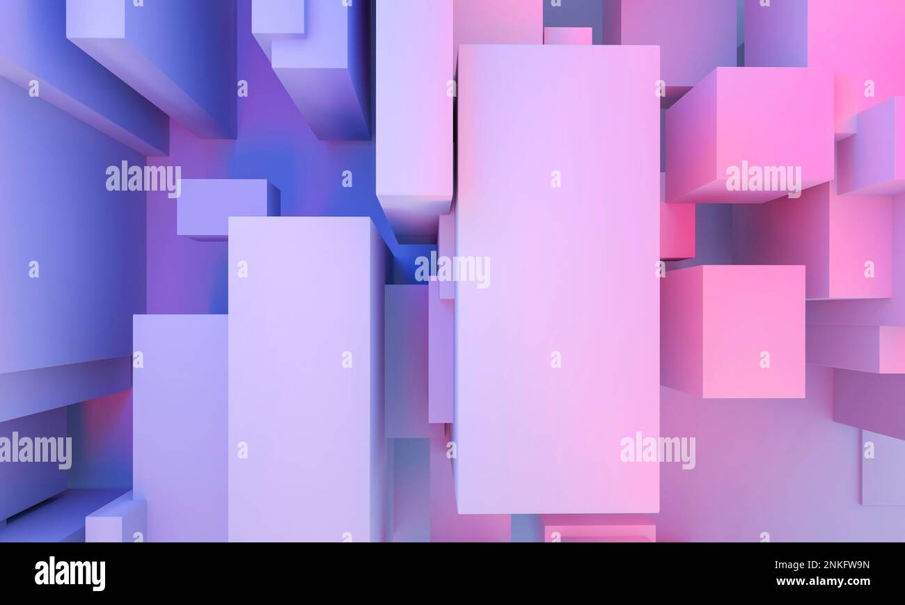 3D illustration of gradient cubes in pastel shades Stock Photo - Alamy
