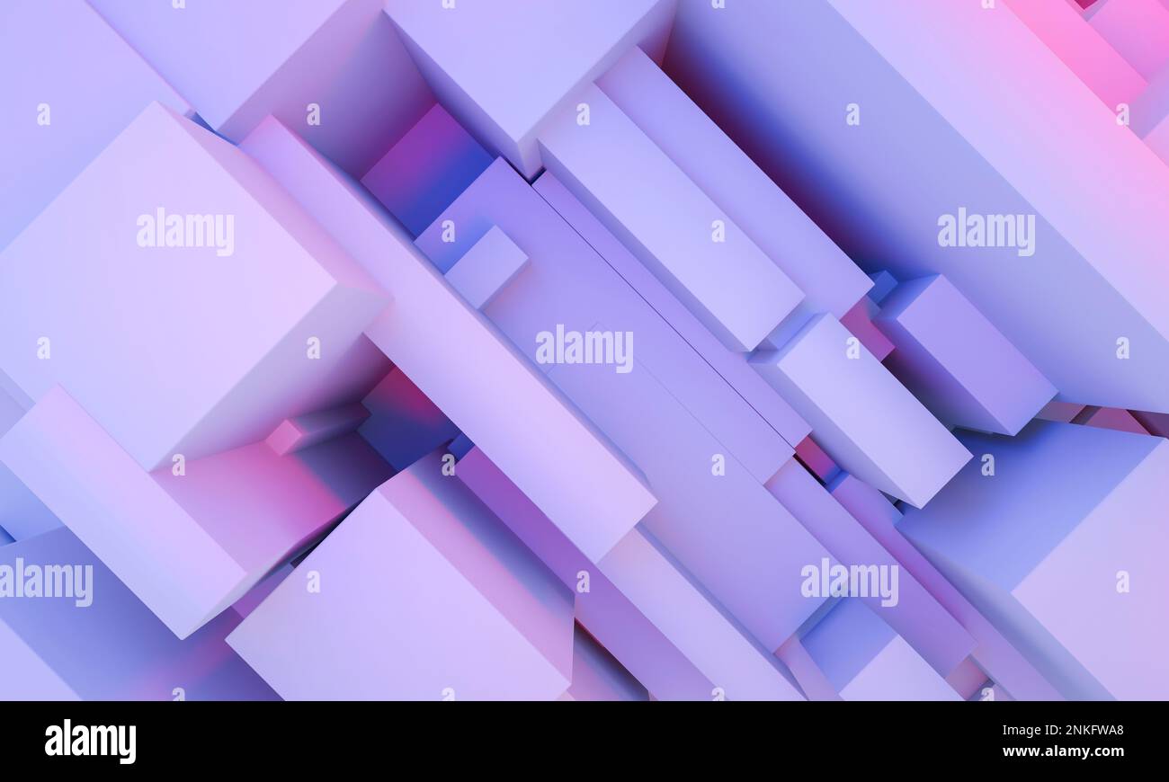 Illustration of gradient cubes in pastel shades Stock Photo - Alamy