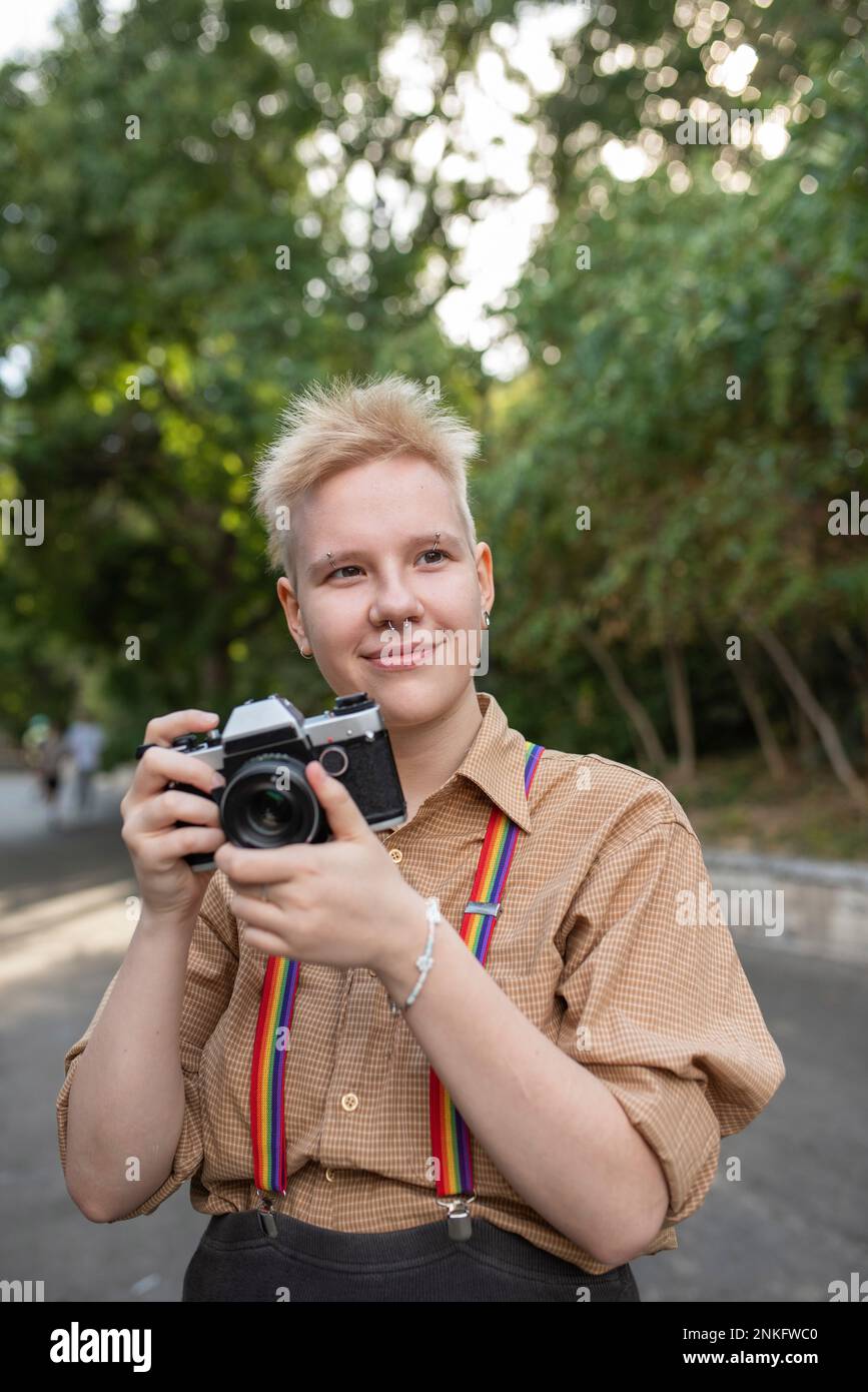 Non binary people in the park hi-res stock photography and images - Alamy
