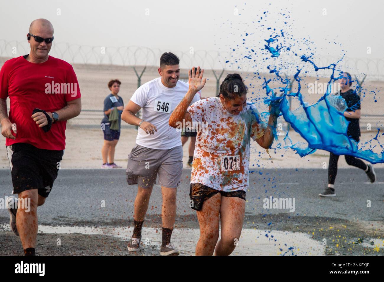 Soldiers across Camp Arifjan, Kuwait took part in a 5k color run hosted ...