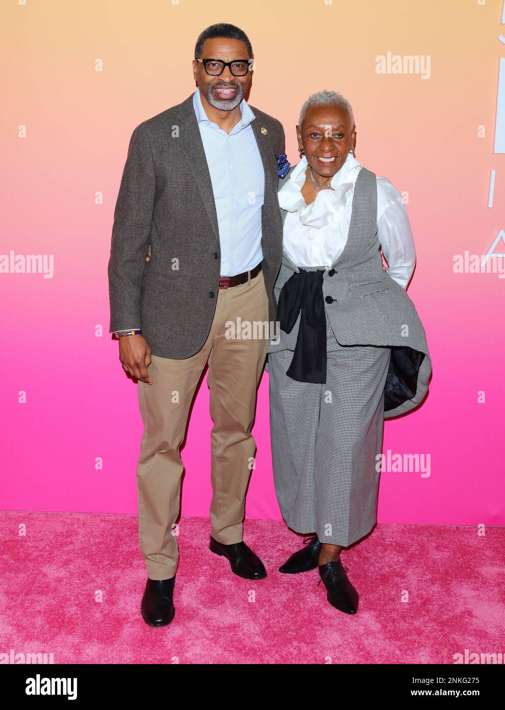 Los Angeles, CA , February 23, 2023 . Derrick Johnson, Bethann Hardison ...