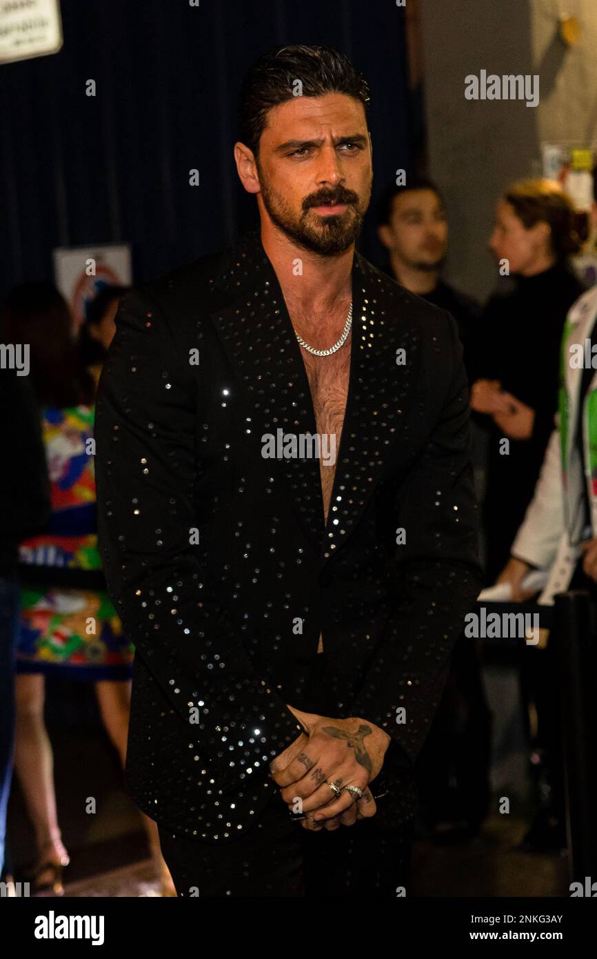 Milano, Italy. 23rd Feb, 2023. Michele Morrone is seen during the ...