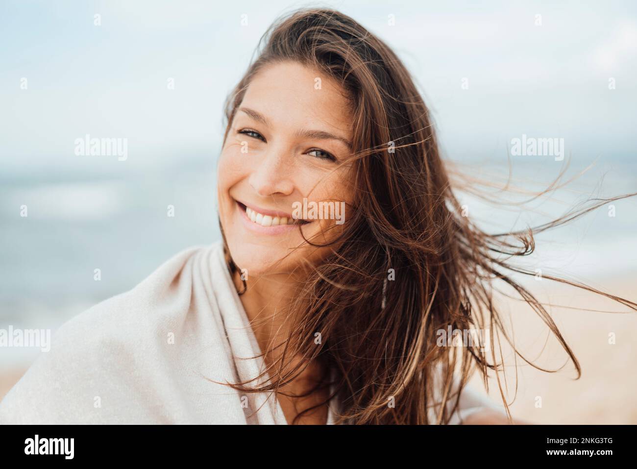 Cheerful brunette hi-res stock photography and images - Alamy