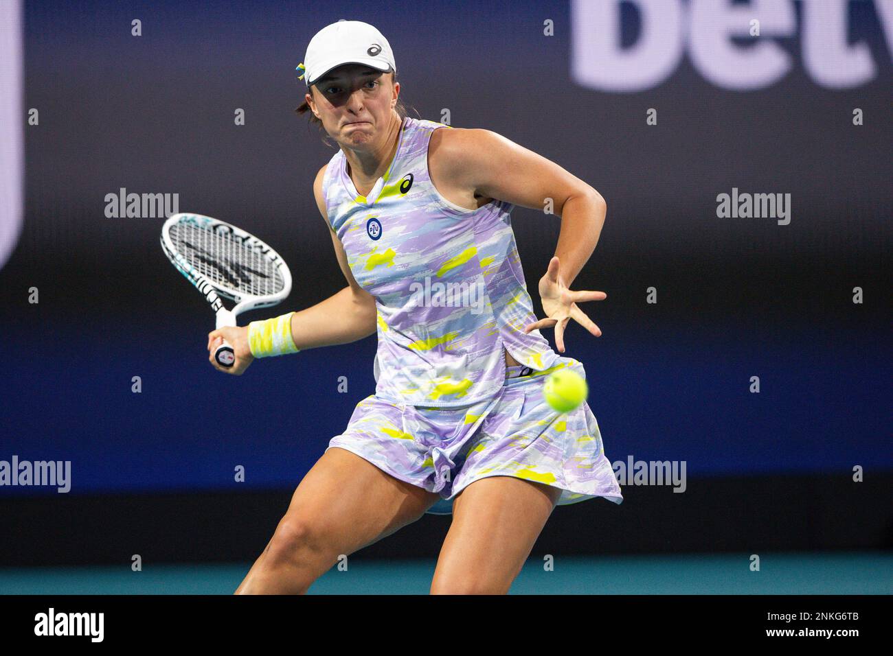 Iga Swiatek of Poland during the Miami Open Tennis tournament on Friday ...